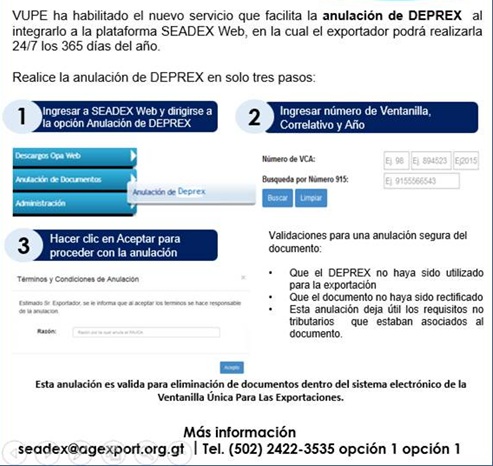 3 pasos para anulación de DEPREX en plataforma digital | Agexport Hoy