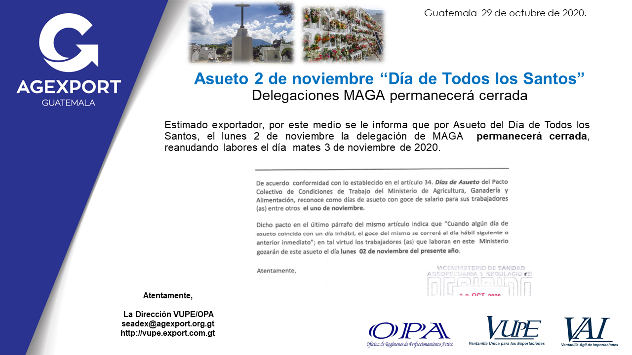 Asueto-1-de-Noviembre-Dia-de-Todos-los-Santos-delegacion-de-MAGA-cerrada-002 | Agexport Hoy